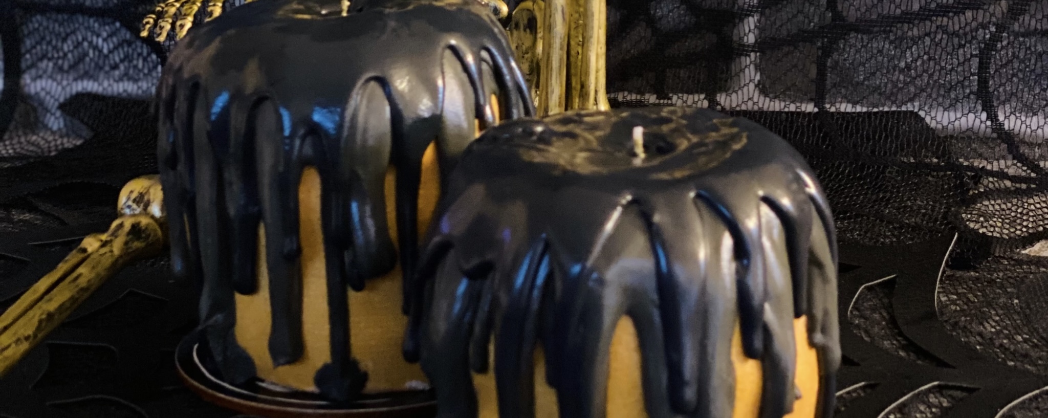 Black Flame Drip Candle Cake | Halloween - Baking with Nessa