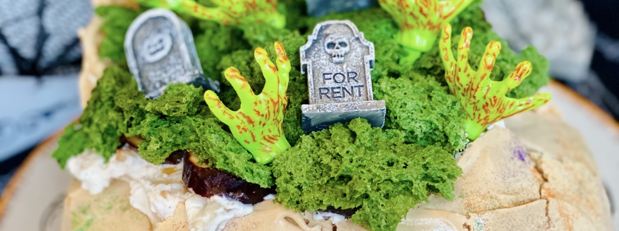 Six Feet Under Graveyard Pavlova | Halloween - Baking with Nessa