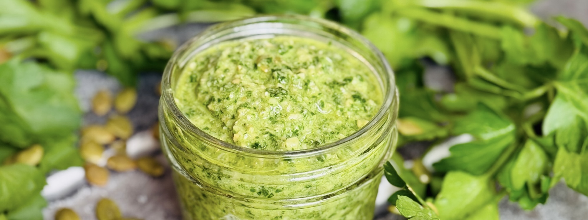 Italian Parsley Pesto | Pumpkin Seeds, Lime (Nut Free) - Baking with Nessa