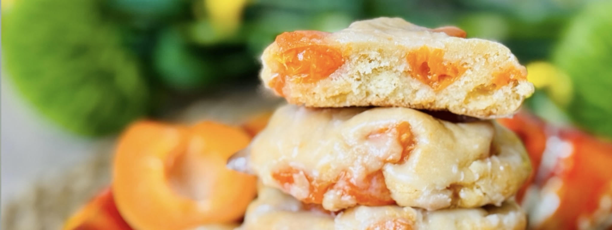 Baked Apricot Fritter Cookies | Orange Blossom Glaze - Baking with Nessa